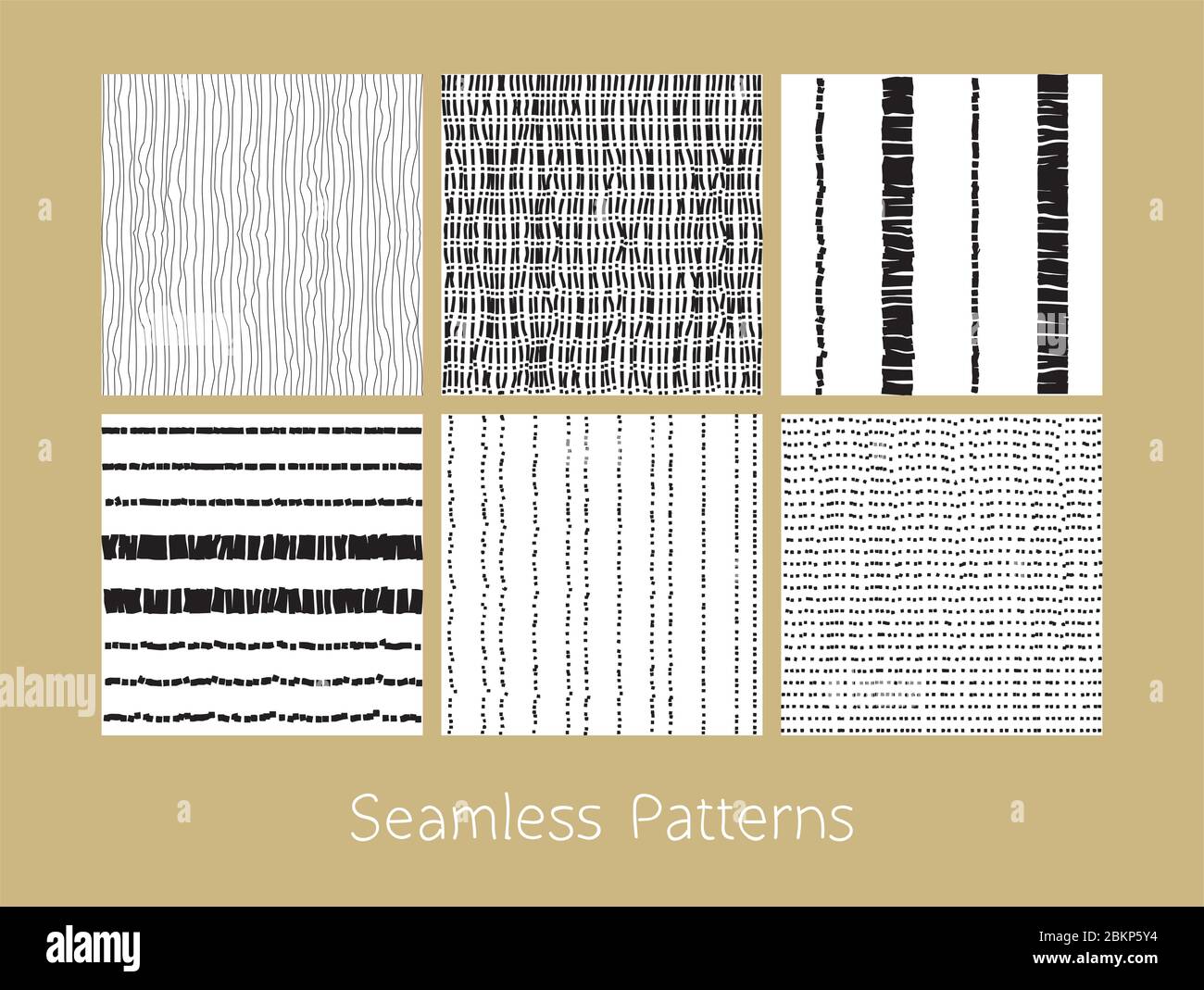 Set of dotted and dashed seamless patterns. Stylized burlap and matting ...