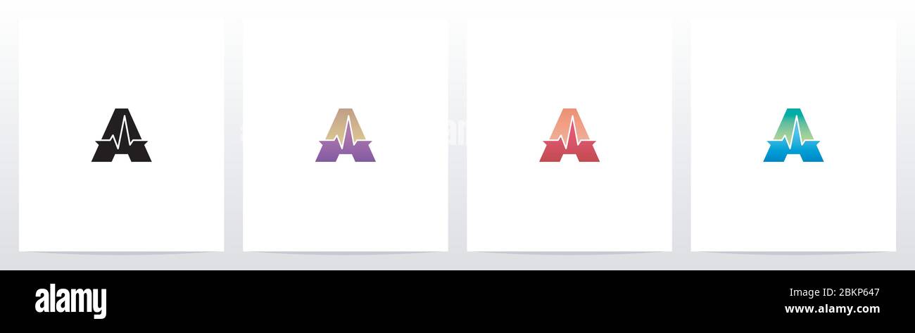 Pulse Line On Letter Logo Design A Stock Vector Image & Art - Alamy