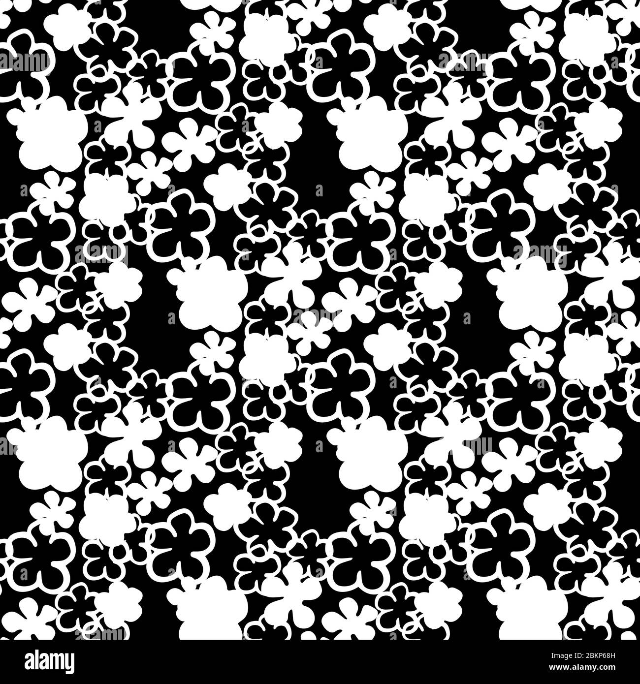 Vector seamles pattern small white flowers on a black Stock Vector ...