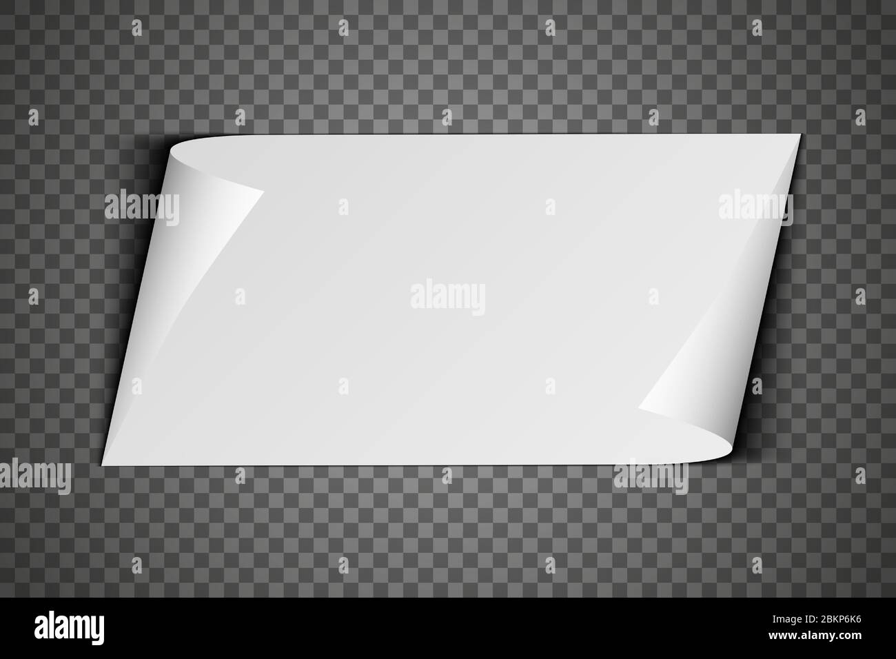 Vector realistic paper sheet with folded corner. Paper sheet A4 with ...