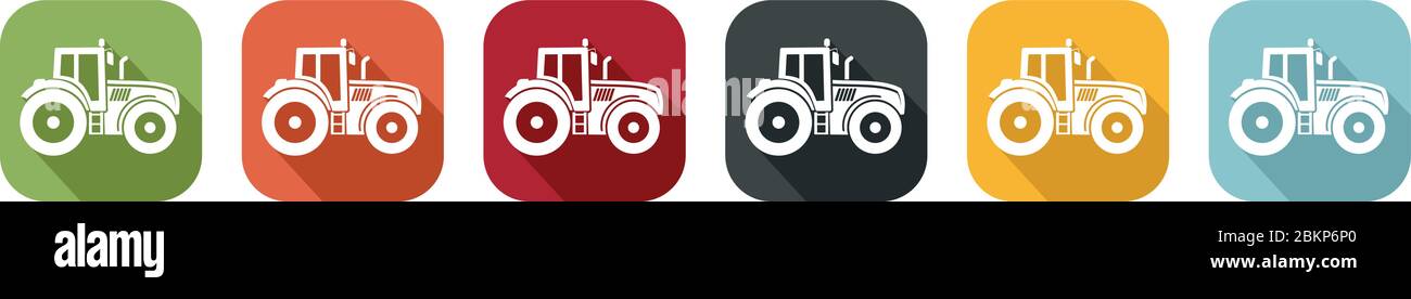 Coloured icon of a tractor for agriculture Stock Vector Image & Art - Alamy