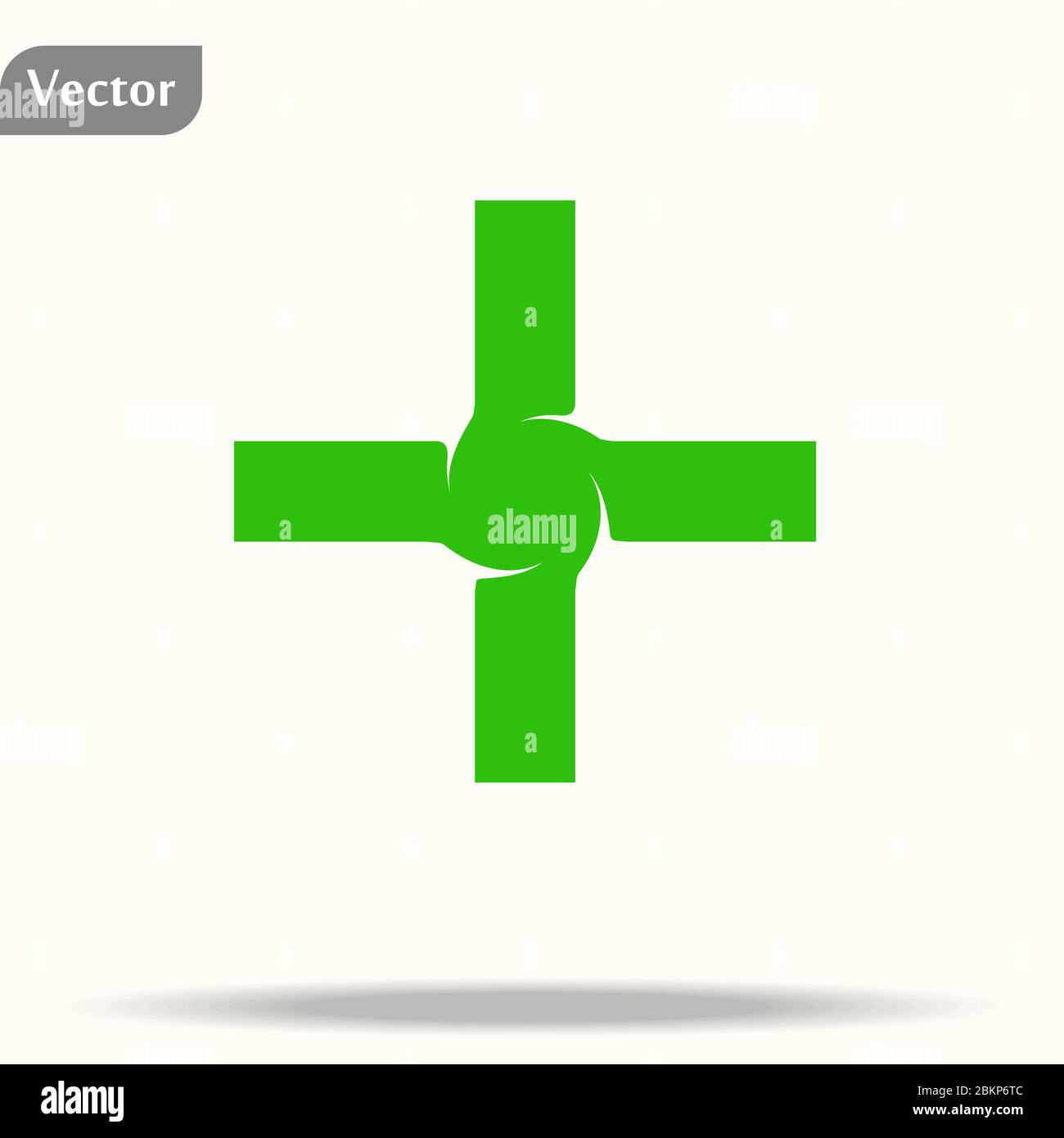 Green plus sign. Positive symbol isolated on white background. Vector ...