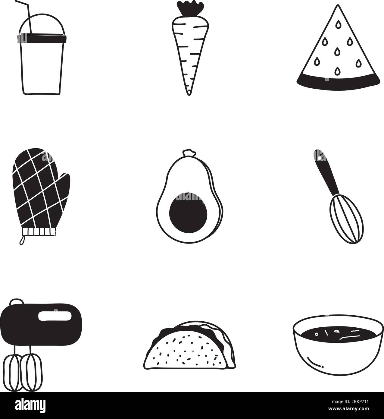 Food silhouette style icon set vector design Stock Vector Image & Art ...
