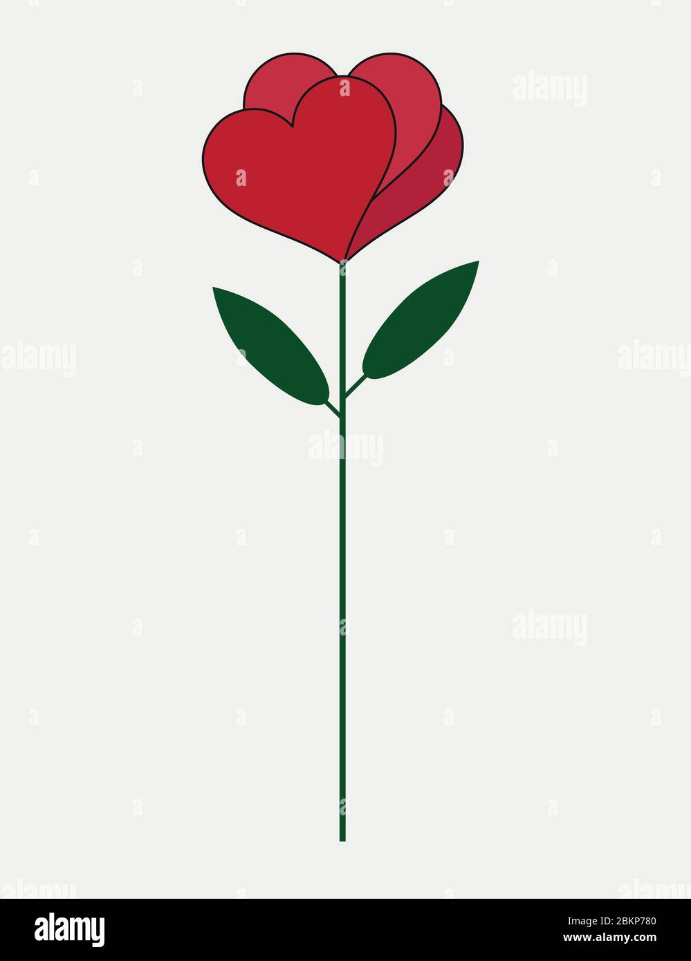 Red heart formed as rose, symbol for gift, wedding, love or friendship ...