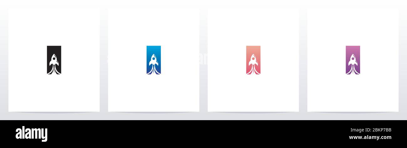Rocket Launch On Letter Logo Design I Stock Vector Image & Art - Alamy