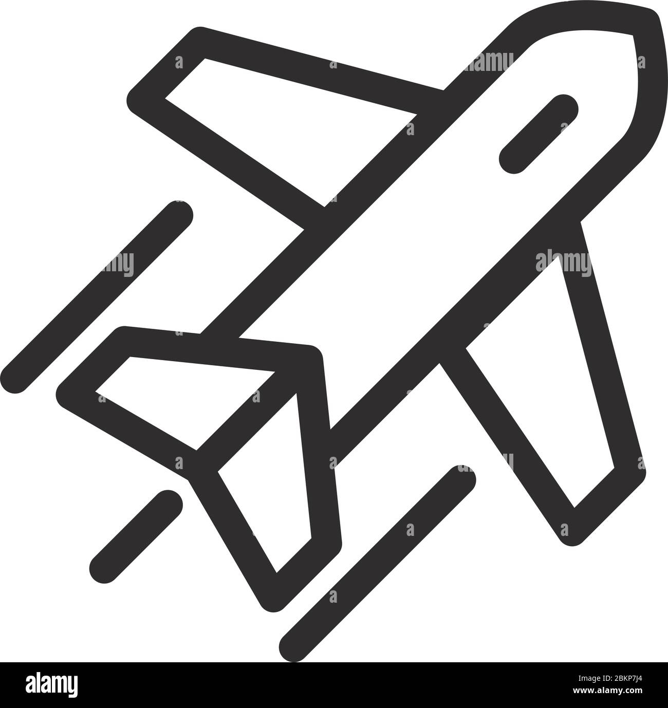 flying airplane transport commercial vector illustration line style ...