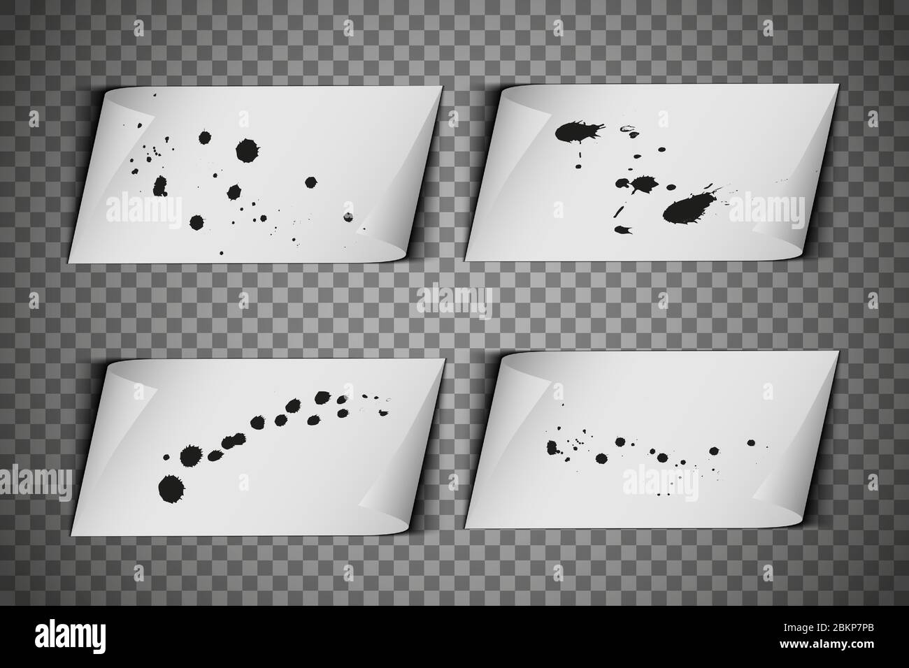 Vector realistic paper sheet with folded corner. Paper sheet A4 with ...