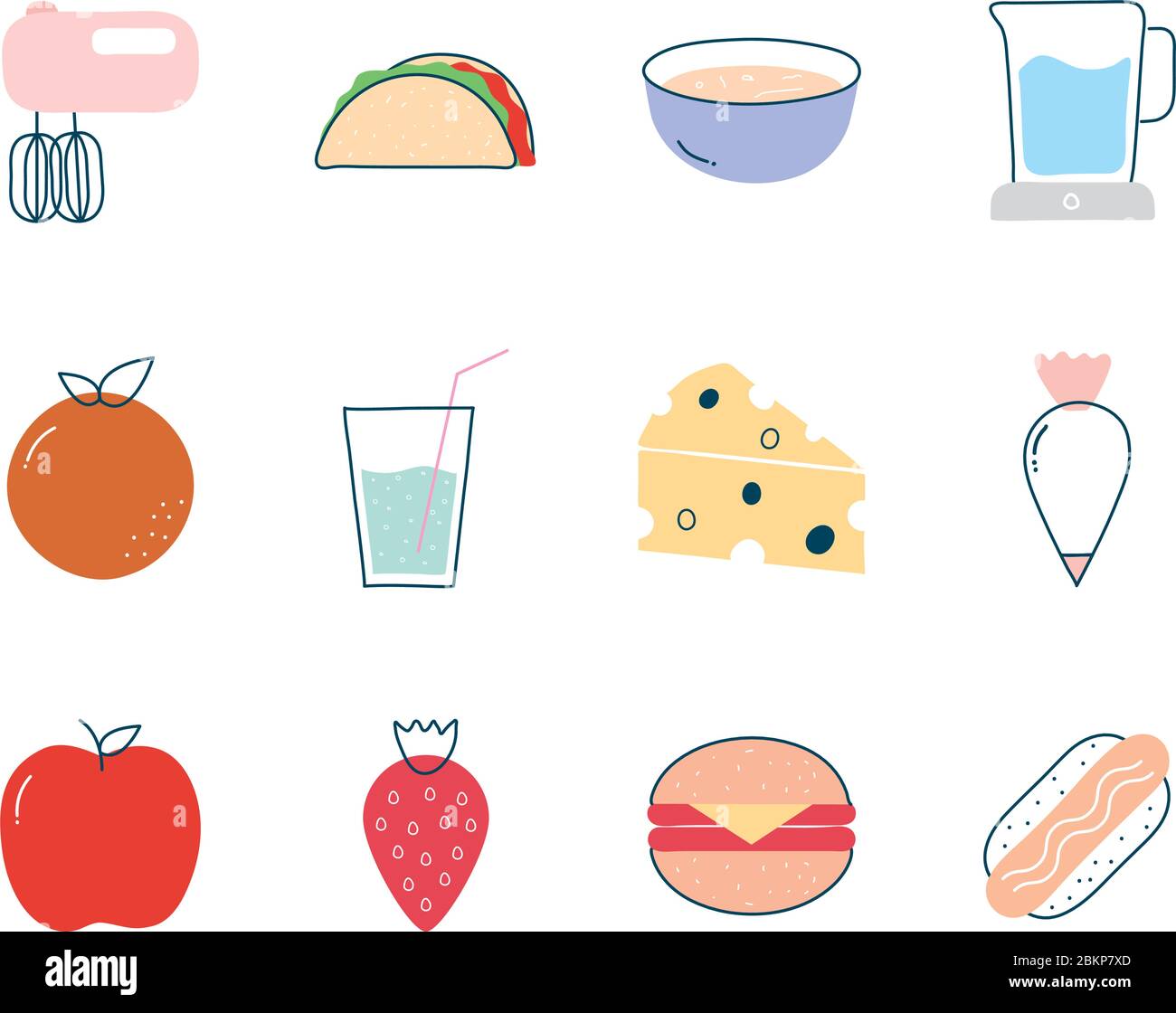 Food flat style icon set vector design Stock Vector Image & Art - Alamy