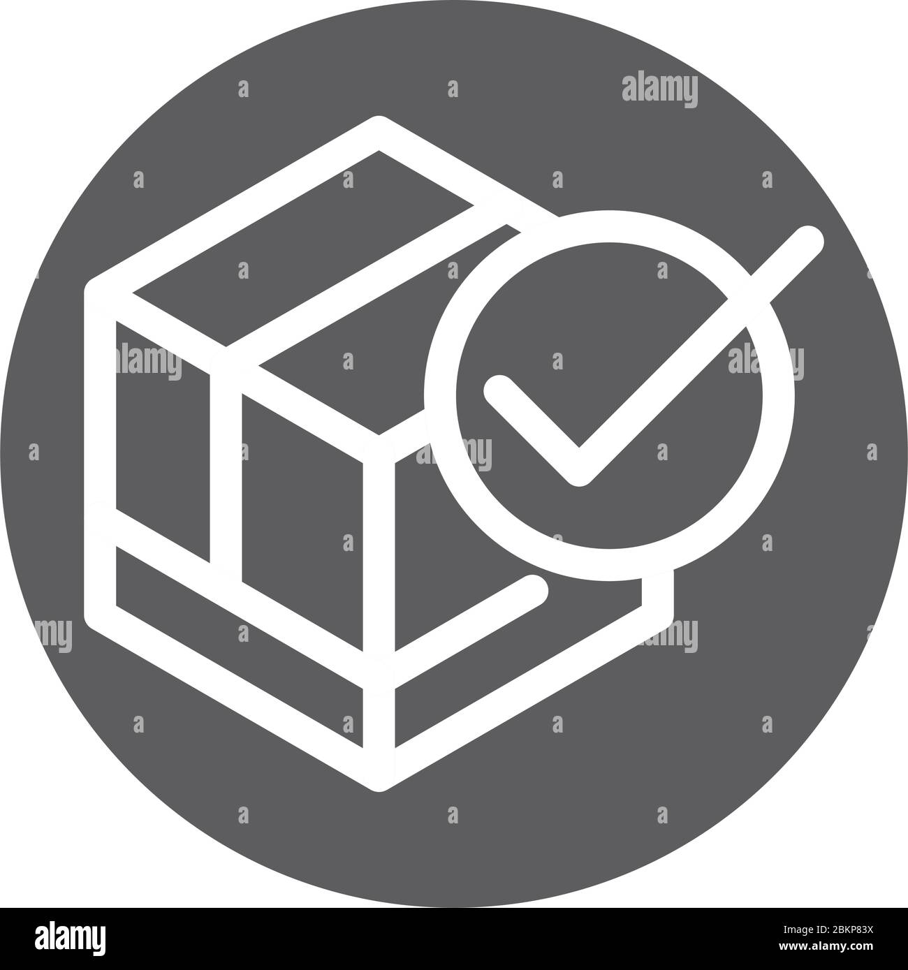 cardboard box check mark ok delivery cargo service logistic vector ...