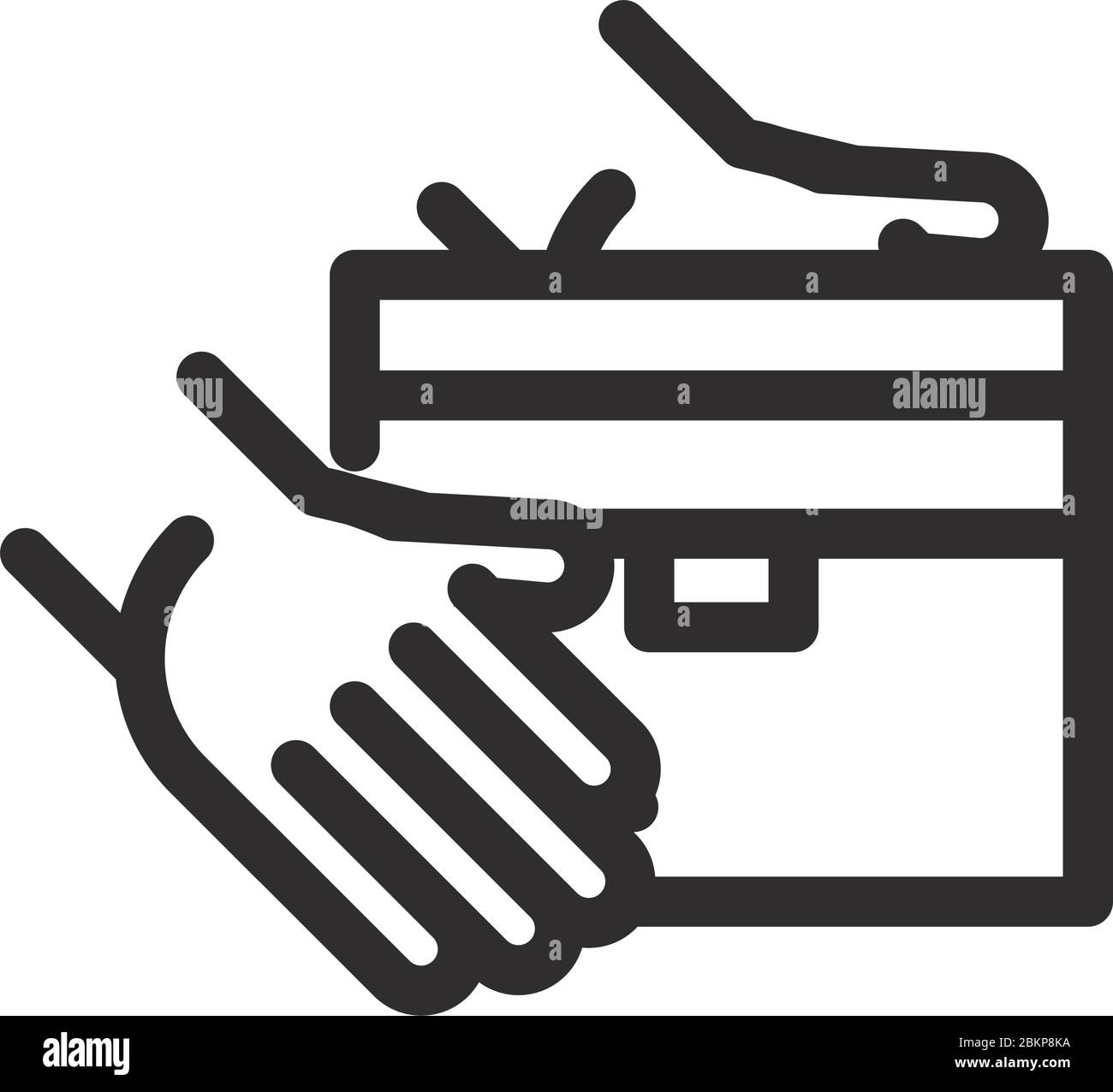 hands giving box delivery cargo service logistic vector illustration ...