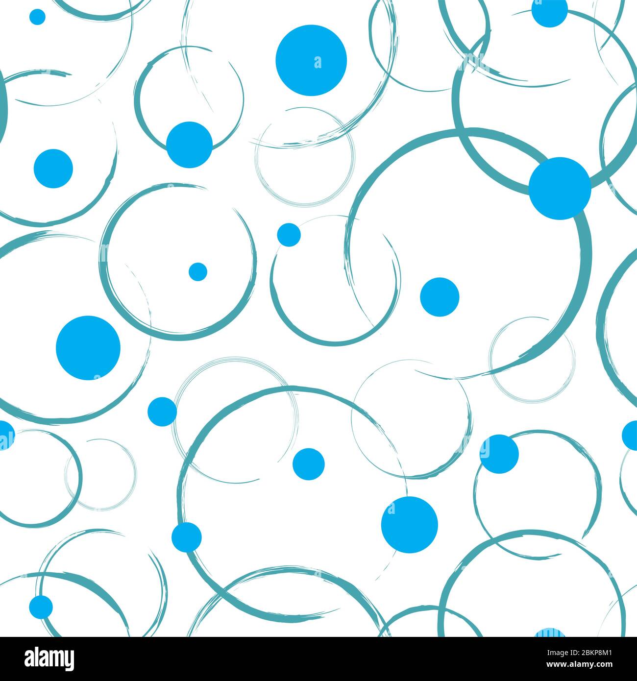 Seamless pattern with abstract blue circles on white background ...