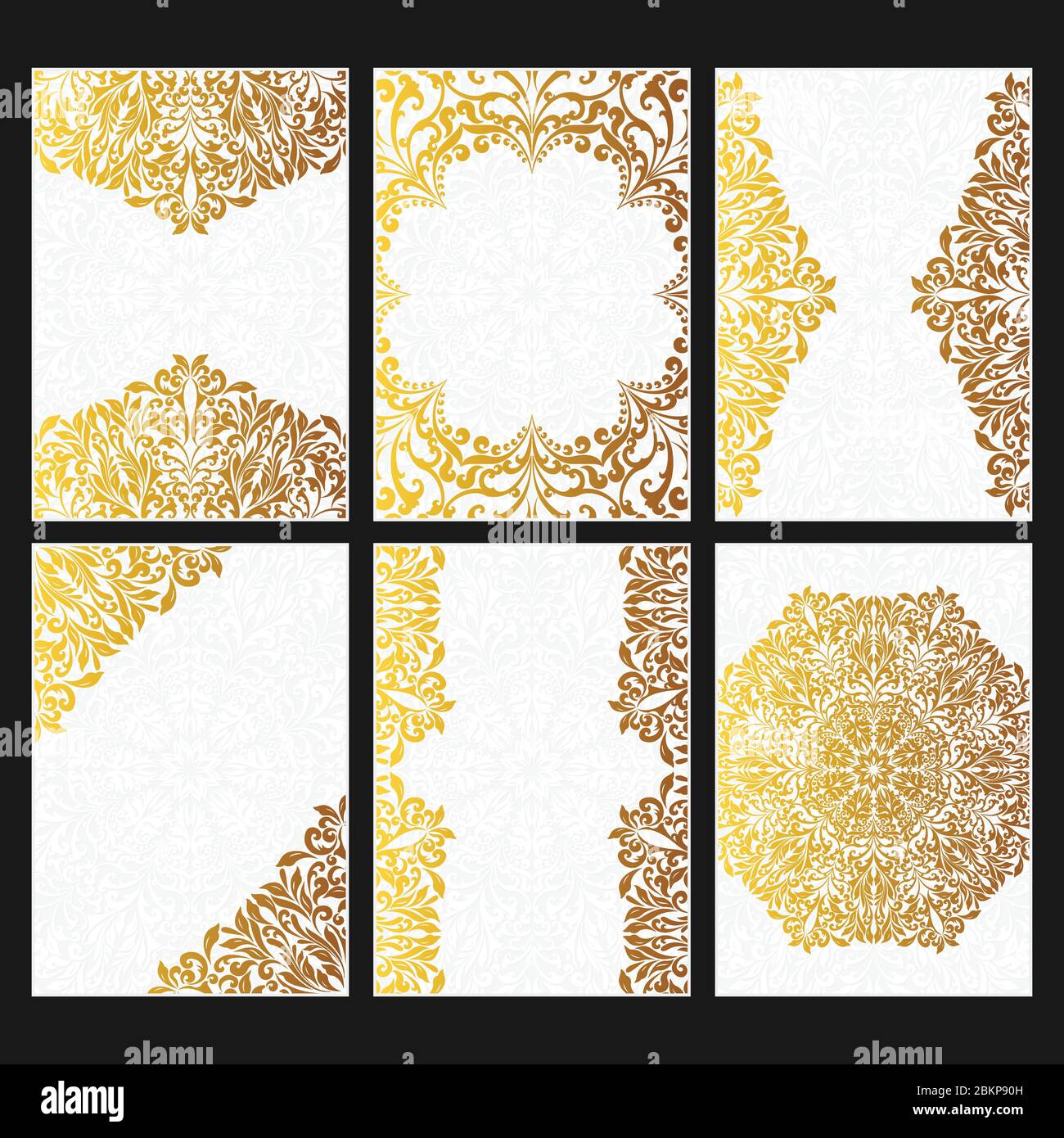 Retro gold boho floral patterns wallpaper Stock Vector Image & Art - Alamy