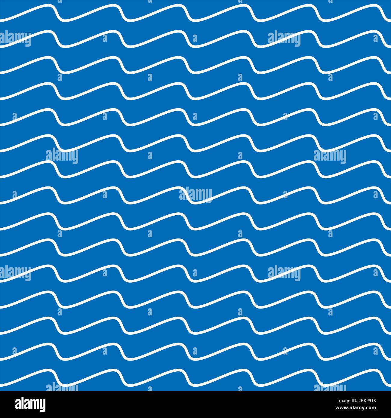 Wavy line seamless pattern. White wave lines on blue background. Ripple ...
