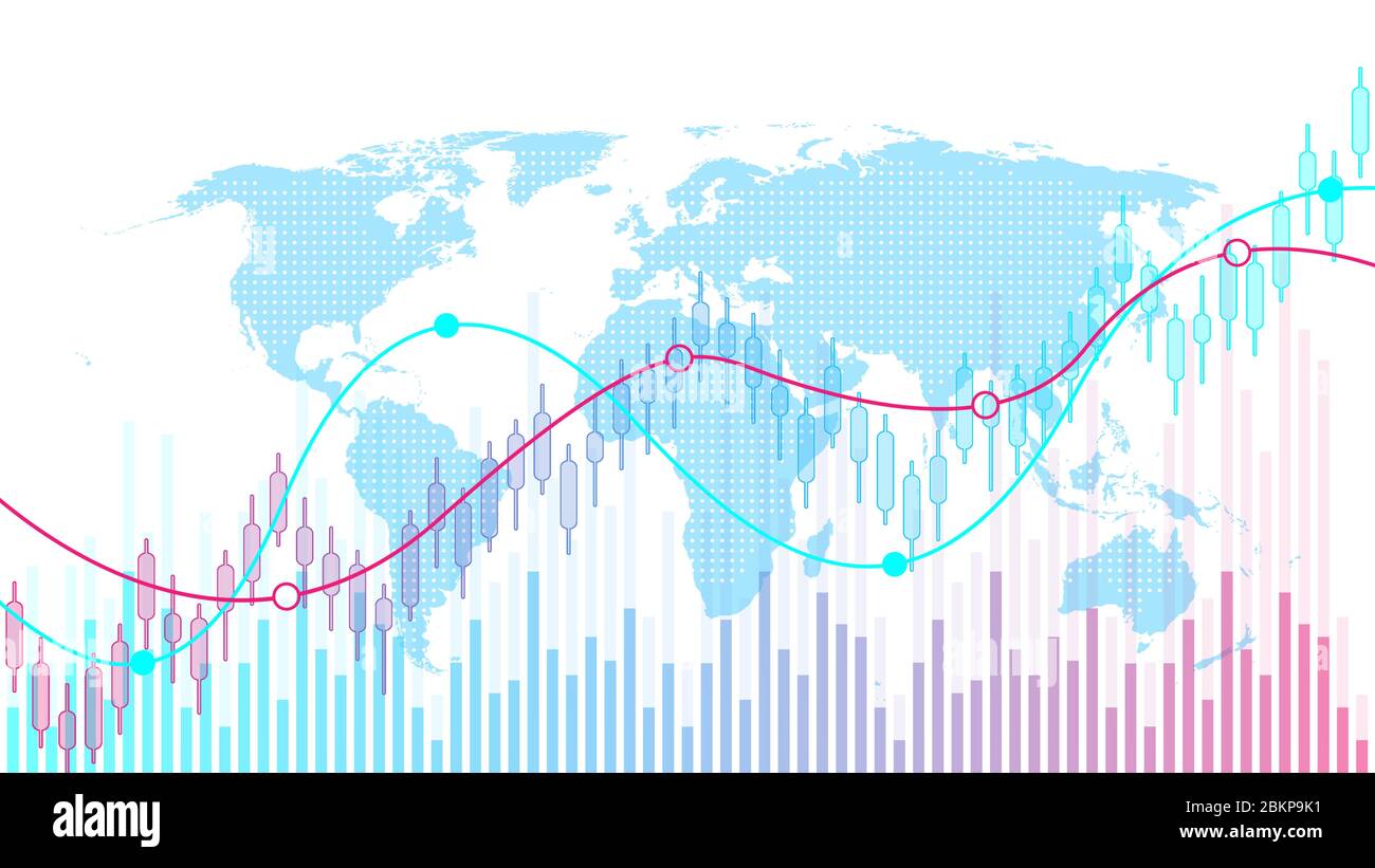 Stock market background or forex trading business graph chart for ...