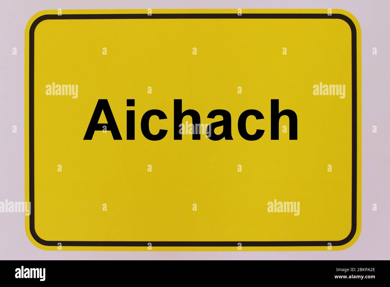 Illustration eines Stadteingangsschildes der Stadt Aichach Stock Photo ...
