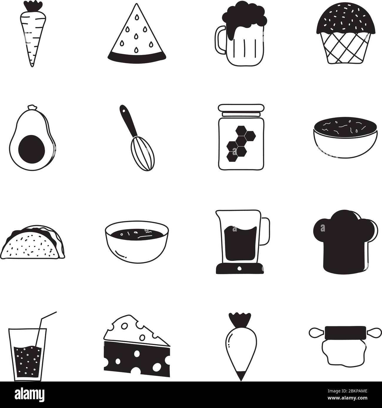 Food silhouette style icon set vector design Stock Vector Image & Art ...