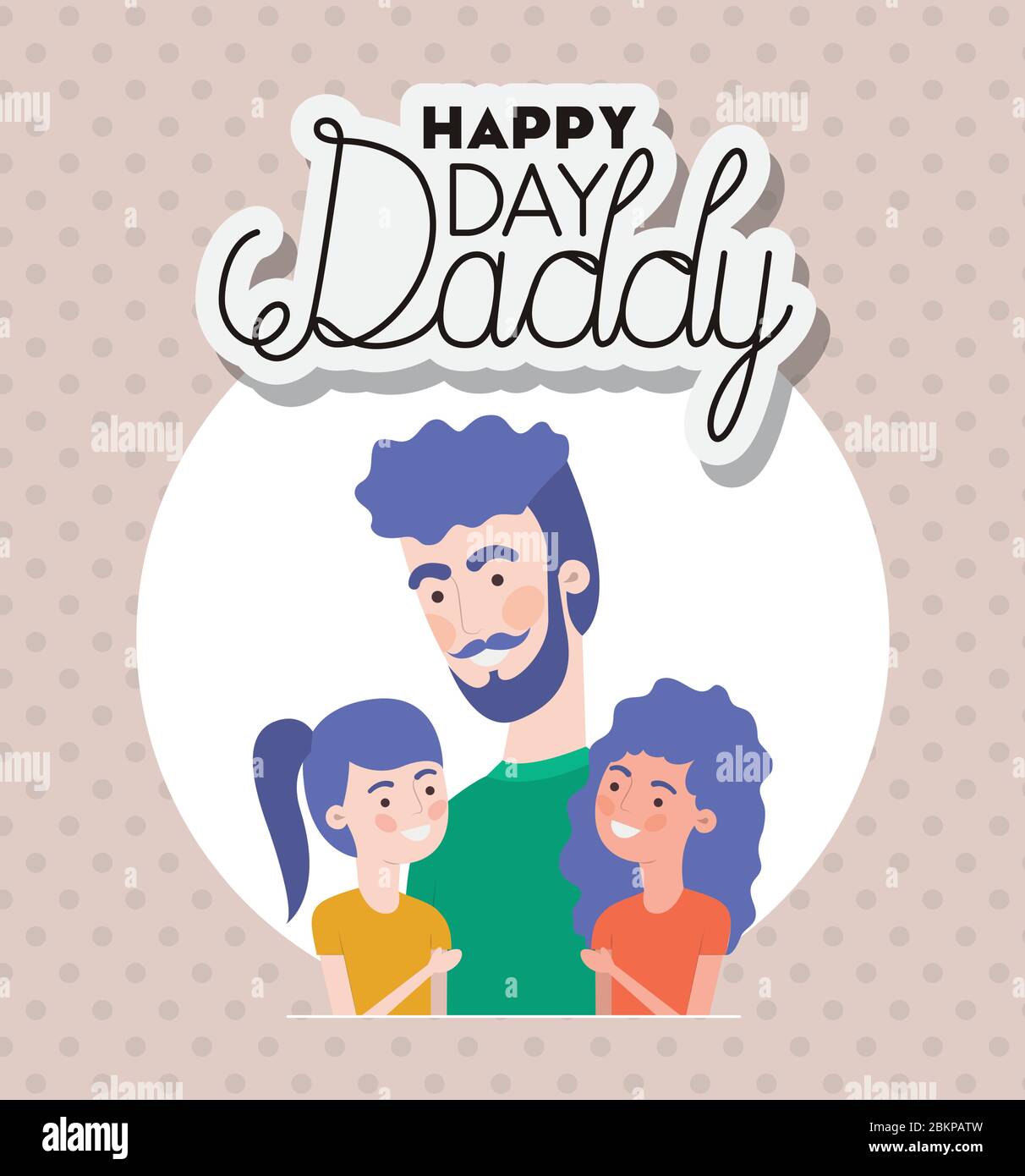 Happy daddy day man son and daughter cartoon vector design Stock Vector ...