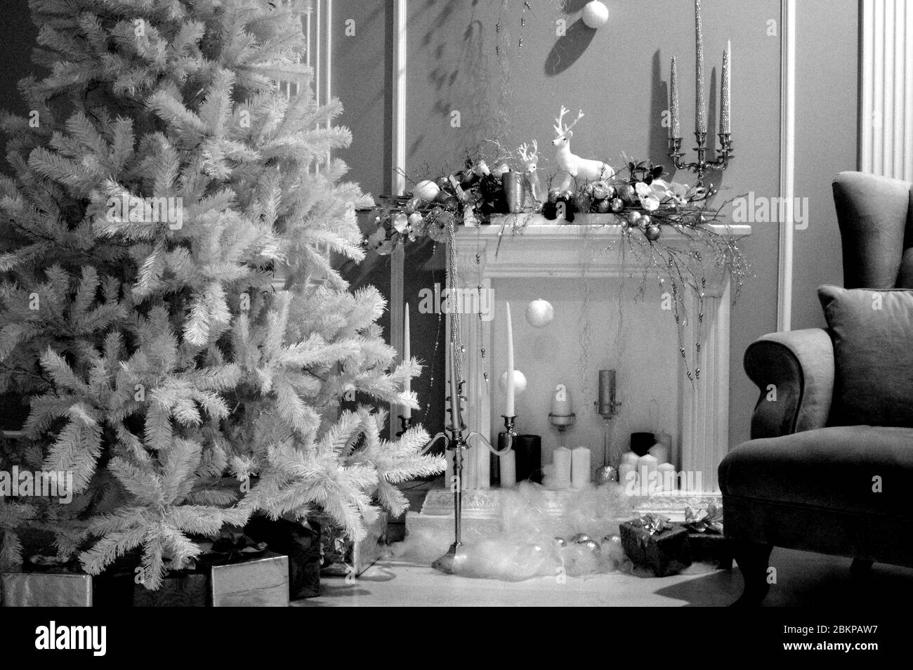 Top view winter festive Black and White Stock Photos & Images - Alamy