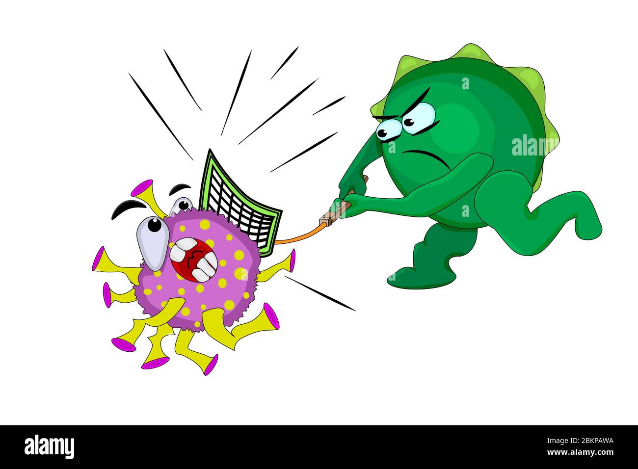 Immunity fights the virus. Coronavirus. Good bacteria fight against ...