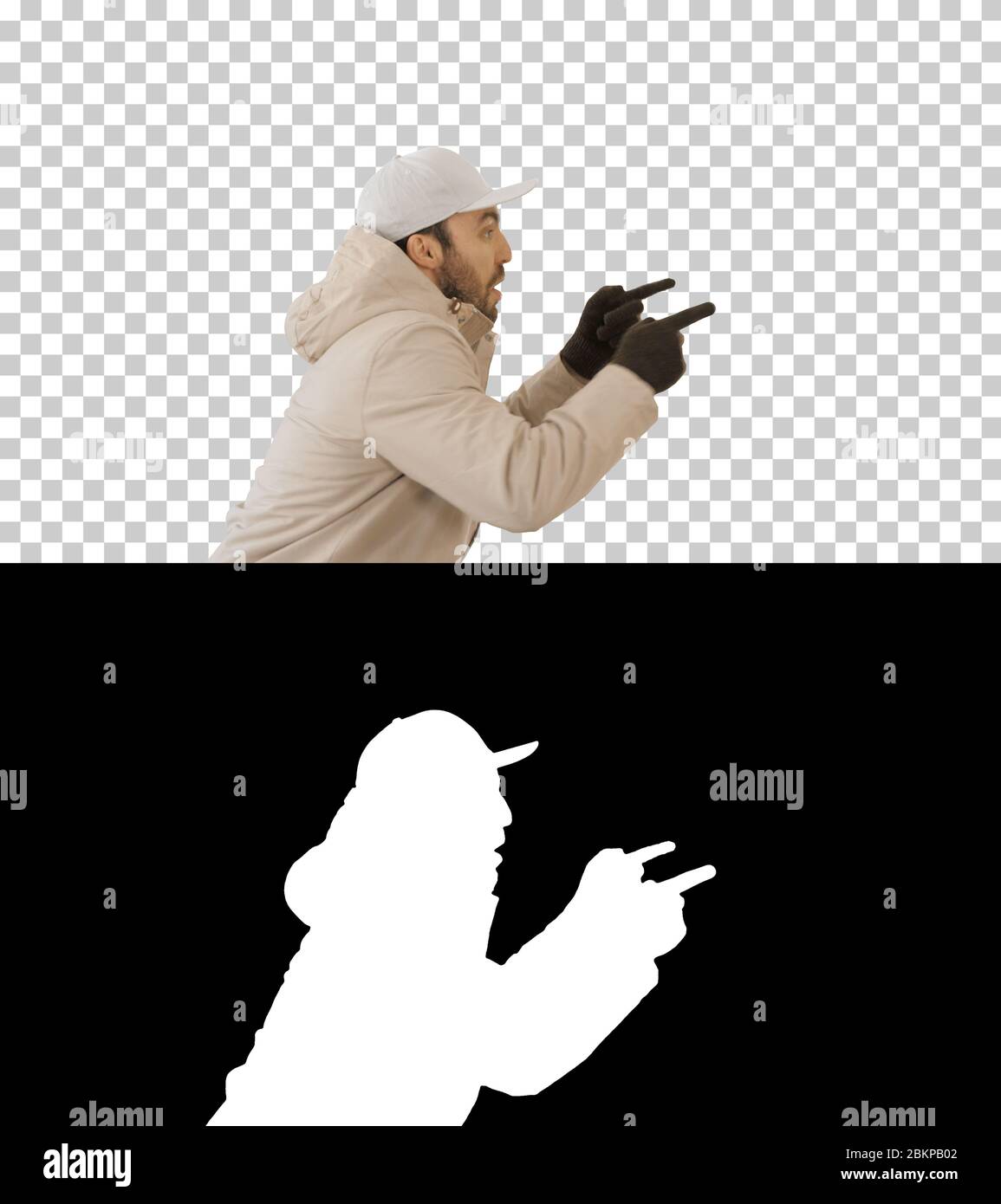 Hip-hop man singing rap, walking and making gestures, Alpha Channel ...