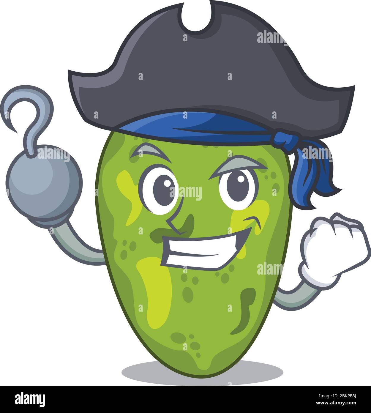 Cyanobacteria cartoon design style as a Pirate with hook hand and a hat ...