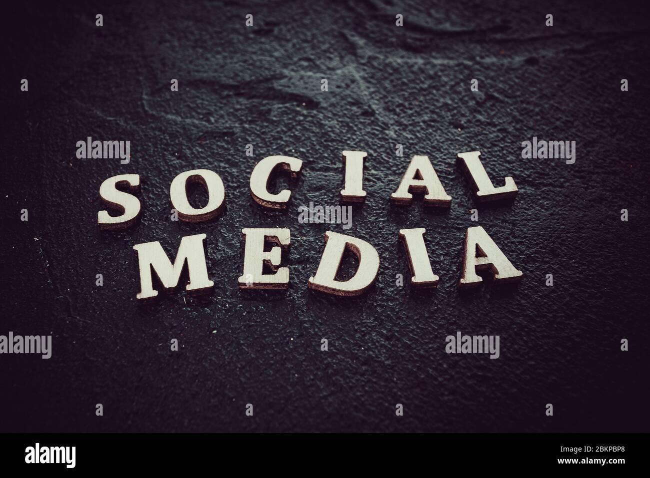 Social Media Text Message On Black Background Stock Photo - Alamy