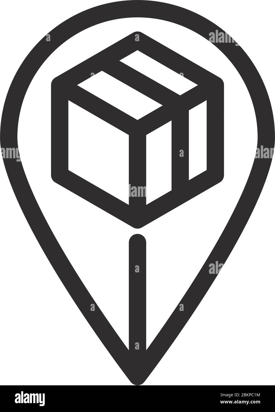 delivery cargo service logistic cardboard box gps navigation pin vector ...