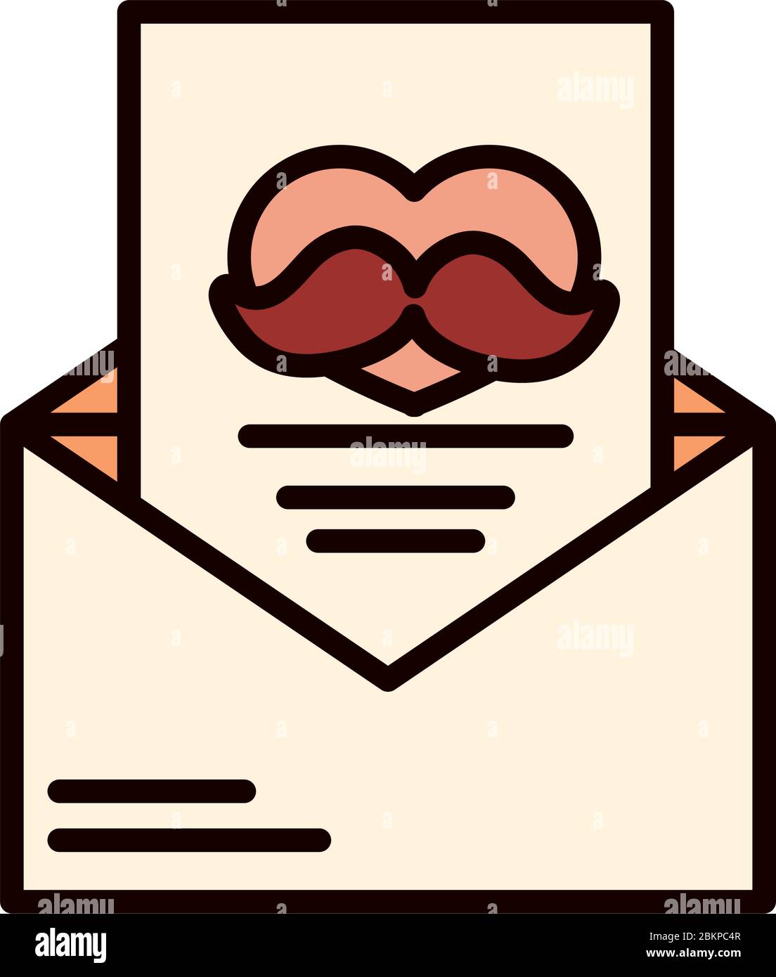 happy fathers day, mail envelope letter moustache celebration vector ...