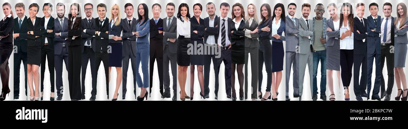 panoramic collage of groups of successful employees Stock Photo - Alamy