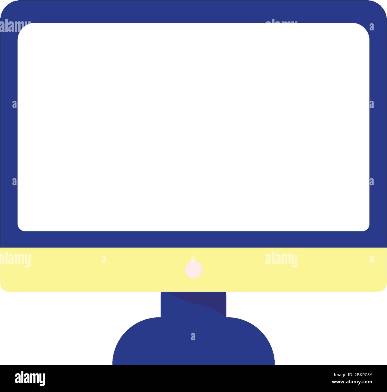 computer screen monitor isolated icon on white background vector ...