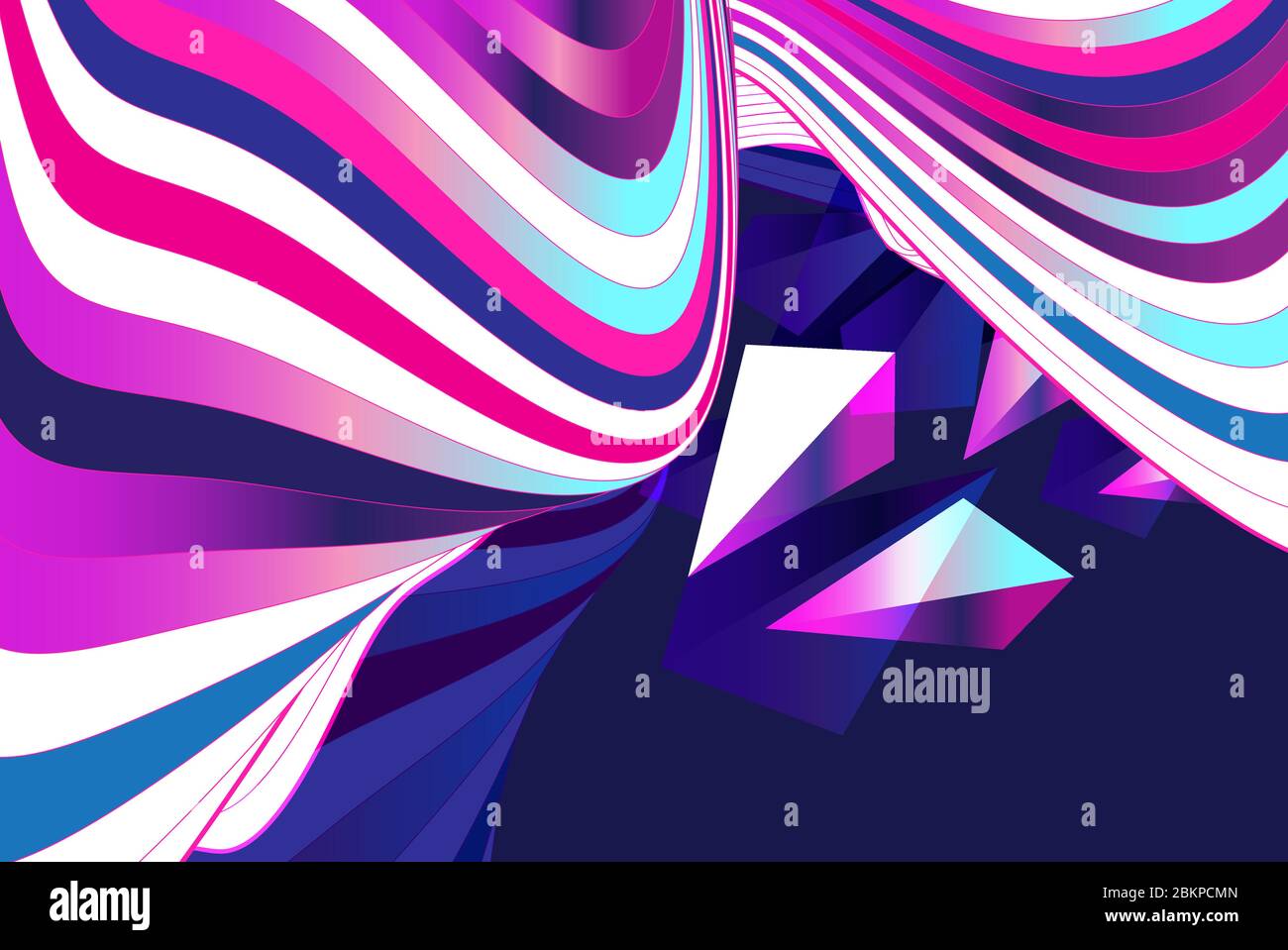 Illustration abstract vector graphic linear waves and geometry Stock ...