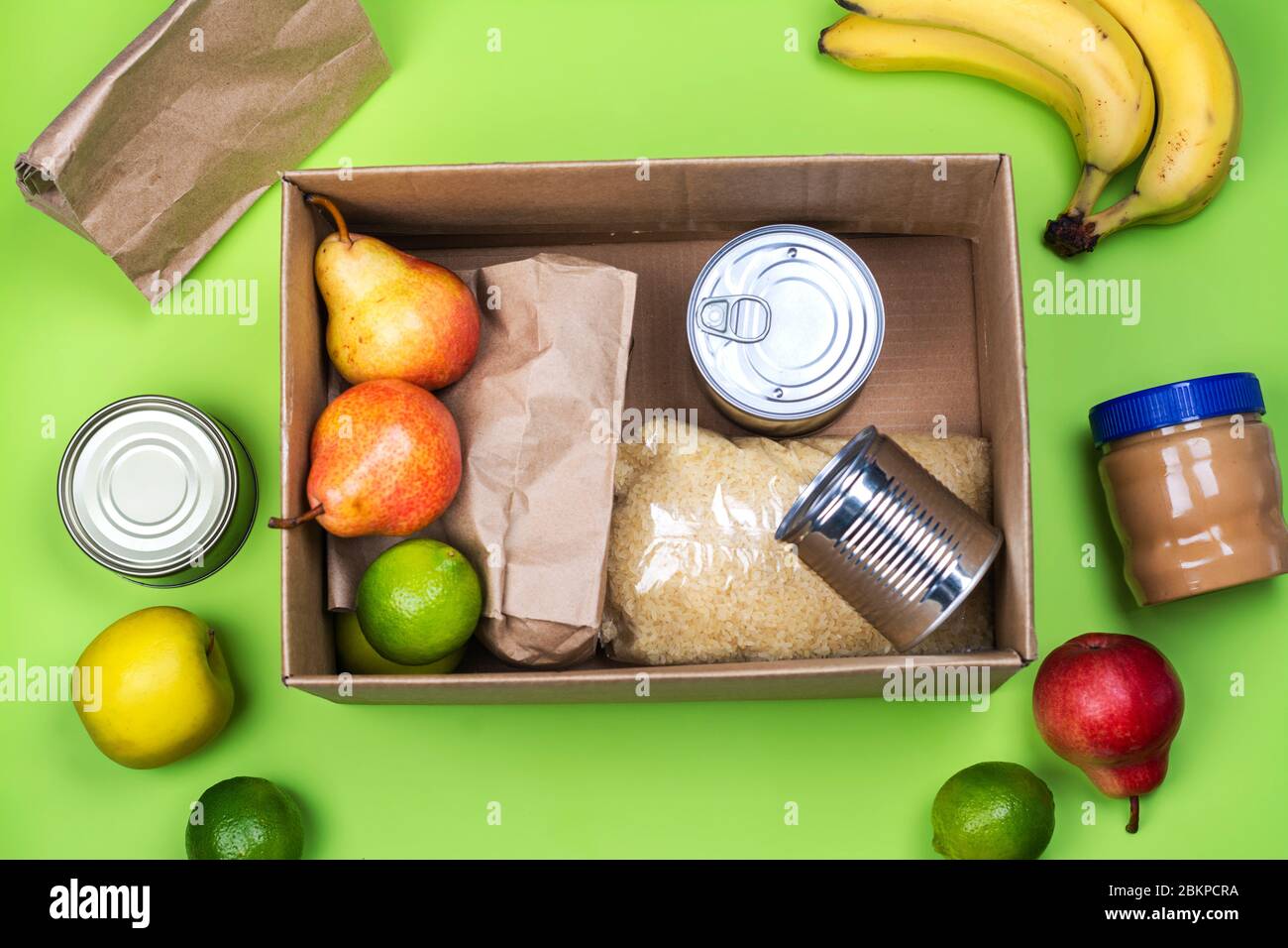 Donate food box background hi-res stock photography and images - Alamy