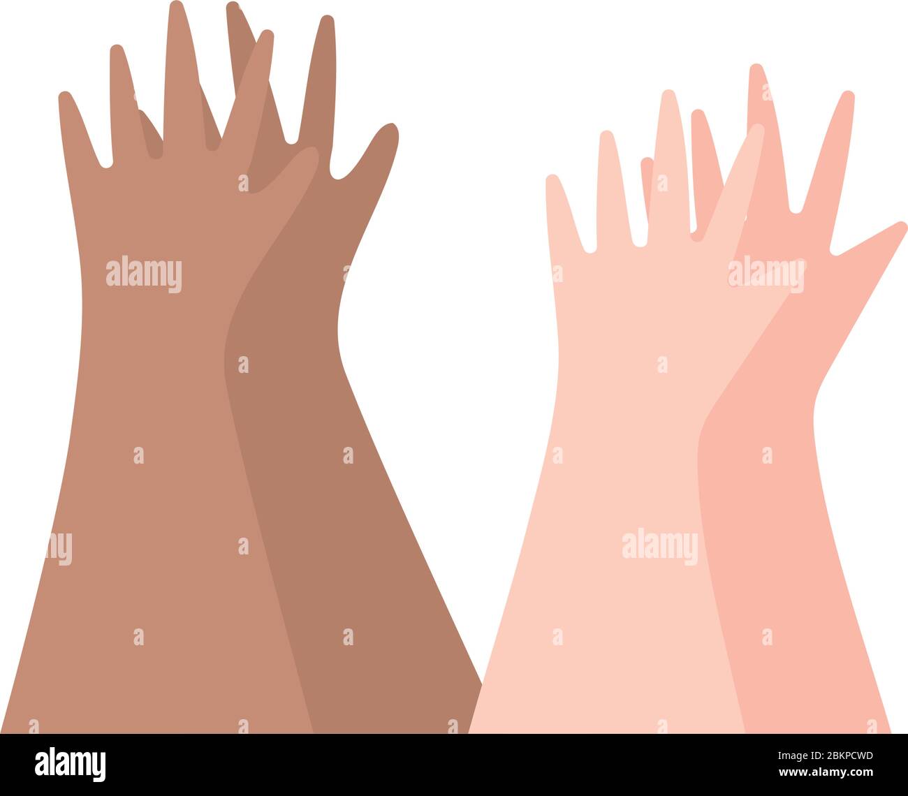 raised hands up clapping isolated design white background vector illustration Stock Vector Image ...