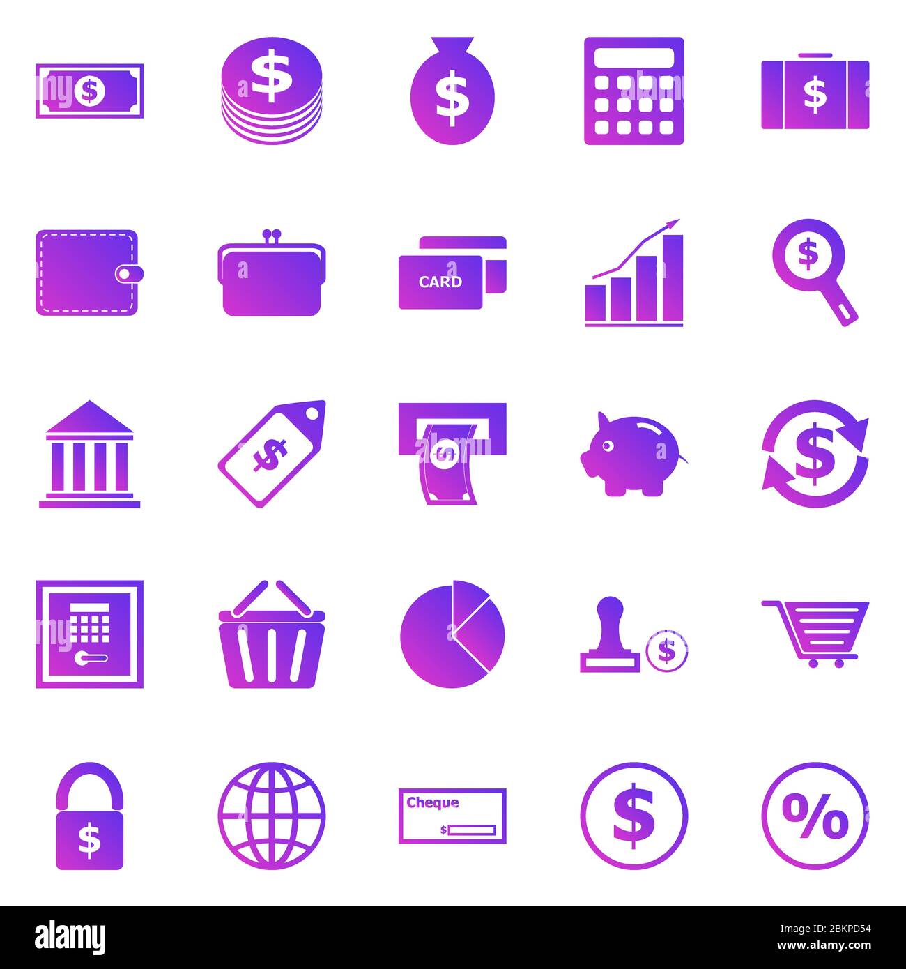 Money gradient icons on white background, stock vector Stock Vector ...