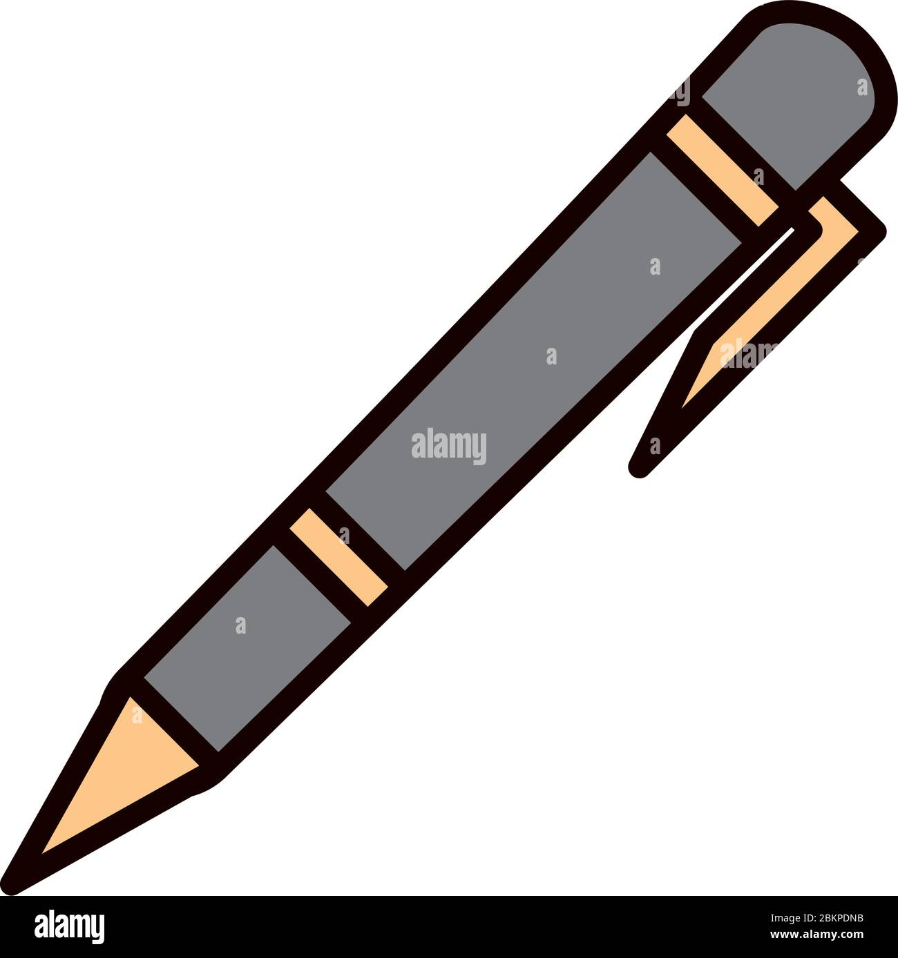 pen accessory office supply line and fill icon vector illustration ...