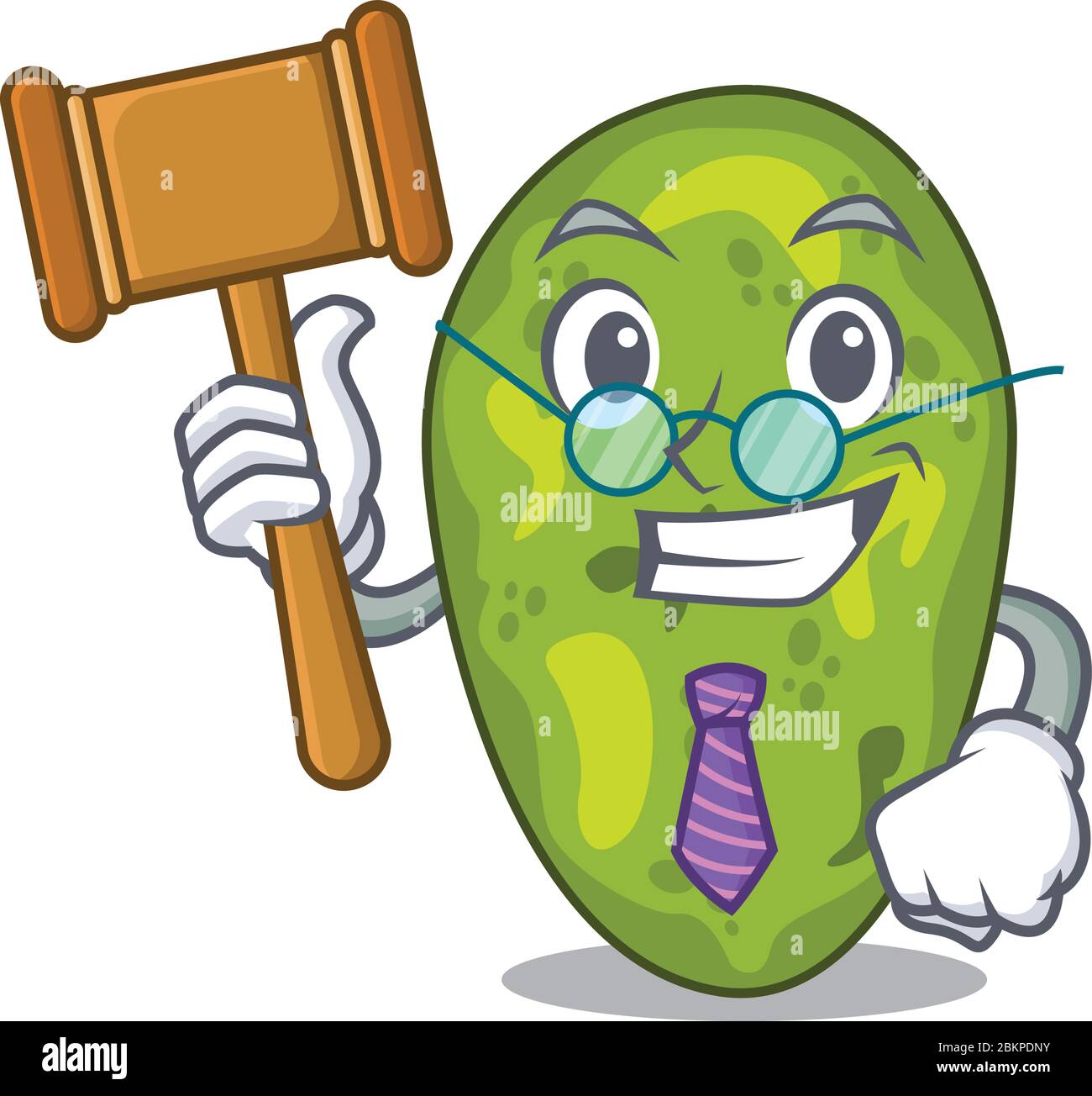 A humble judge of cyanobacteria cartoon character design wearing ...