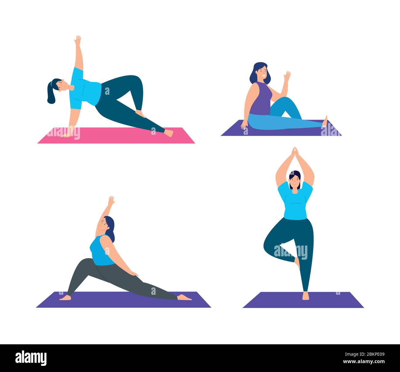 set scenes of women practicing yoga Stock Vector Image & Art - Alamy
