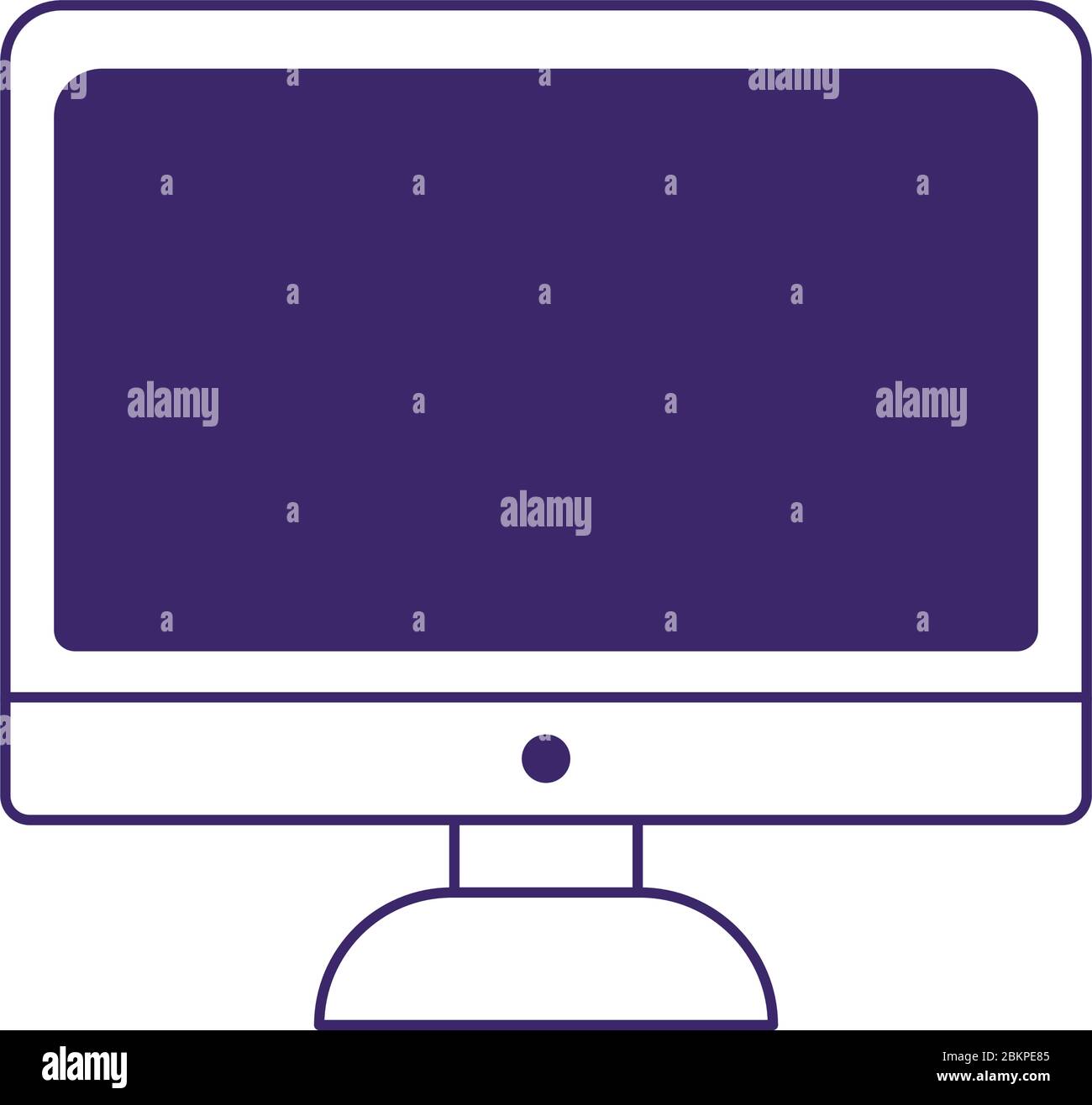 Computer Screen Monitor Isolated Icon On White Background Vector Illustration Stock Vector Image