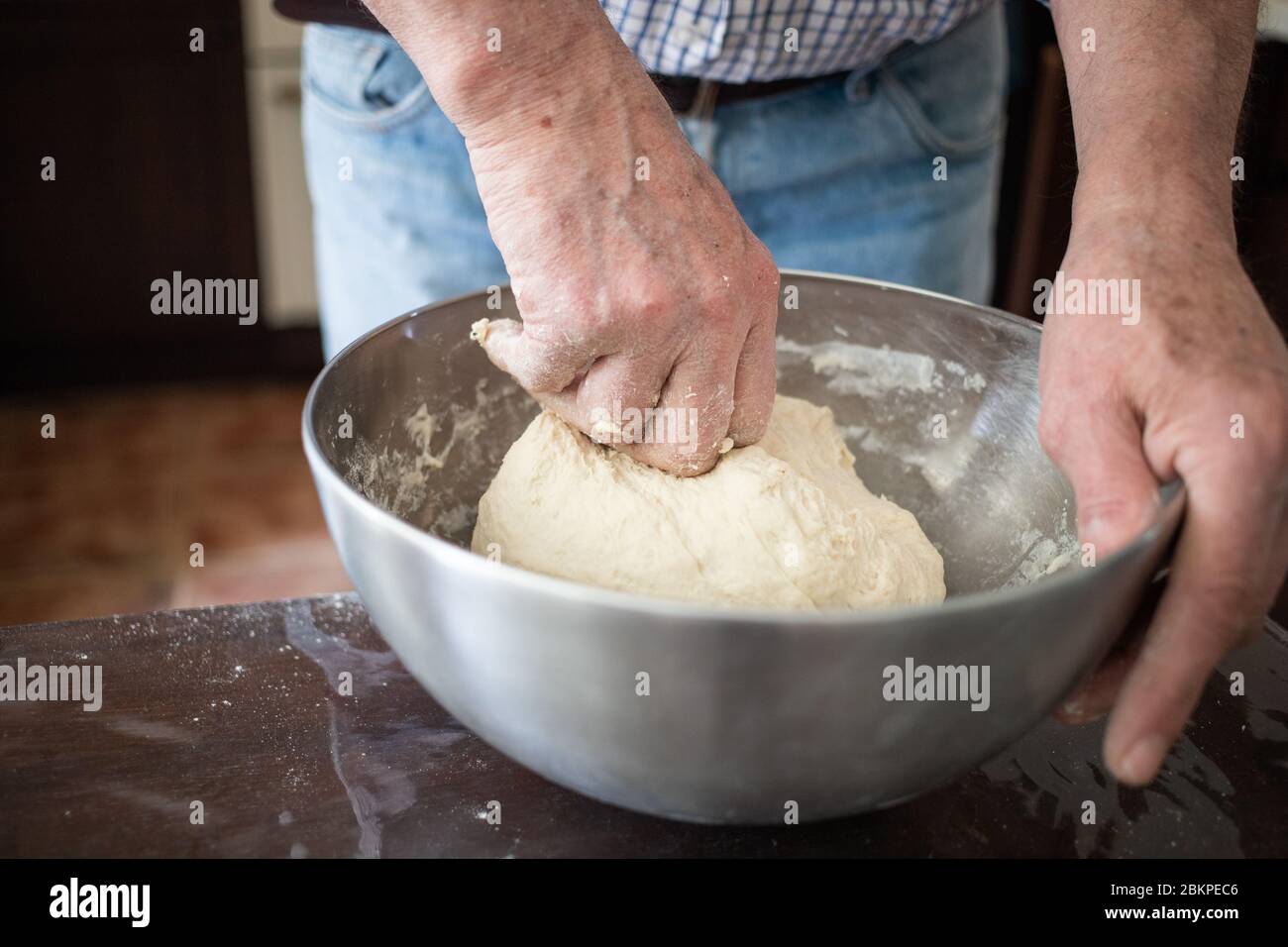 Male hands making bread hi-res stock photography and images - Alamy