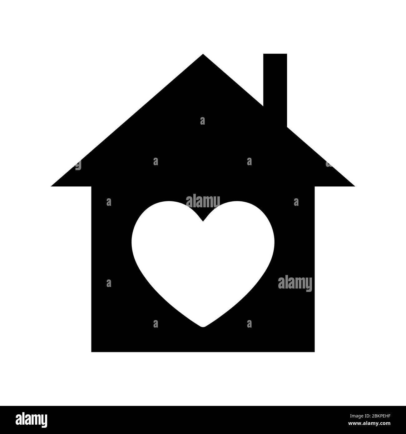 Love house heart symbol, minimalist vector illustration symbol Stock ...