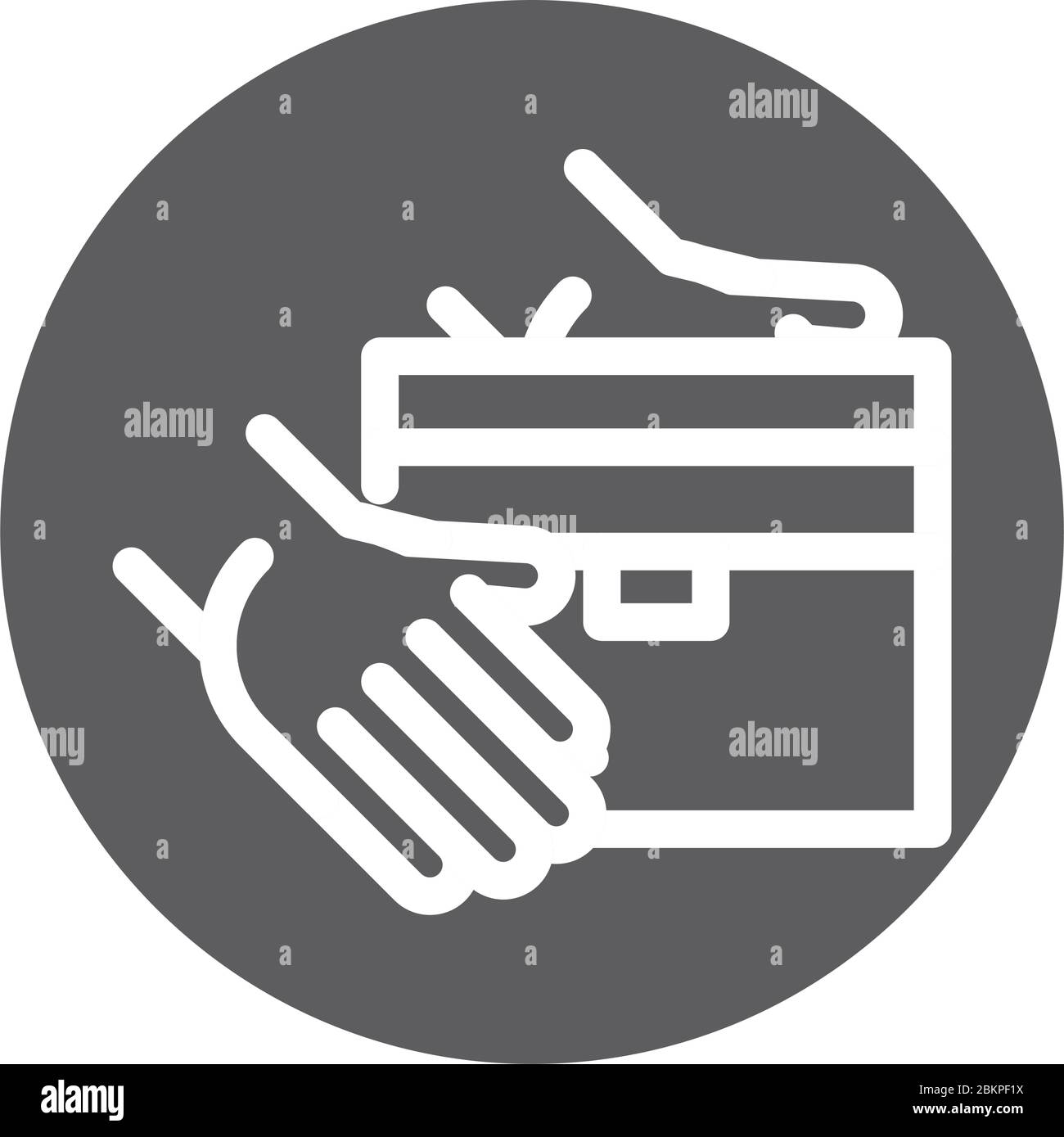 hands giving box delivery cargo service logistic vector illustration ...