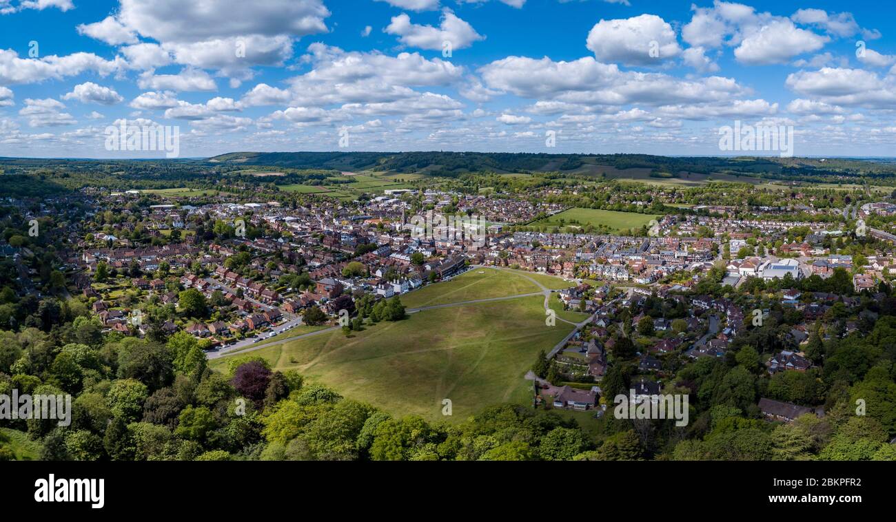 Aerial view of Dorking, Surrey Stock Photo - Alamy