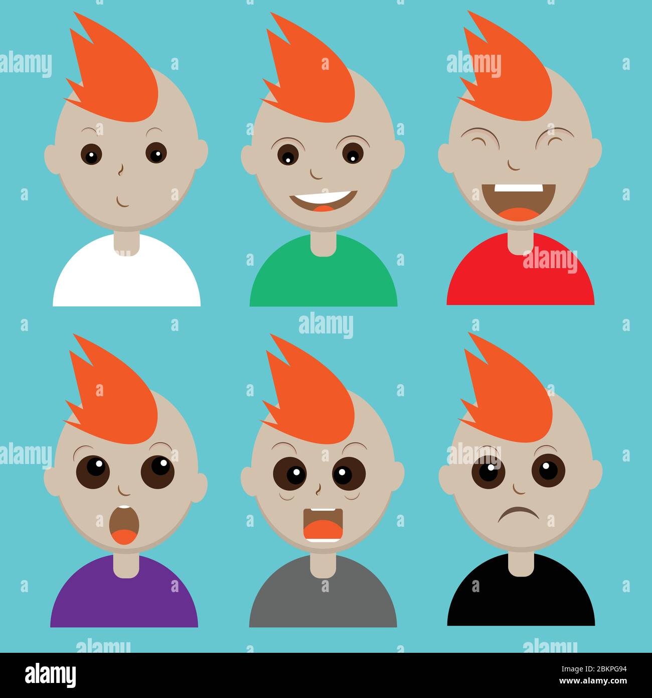 Emotions face of cute boy,Vector illustration Stock Vector Image & Art ...