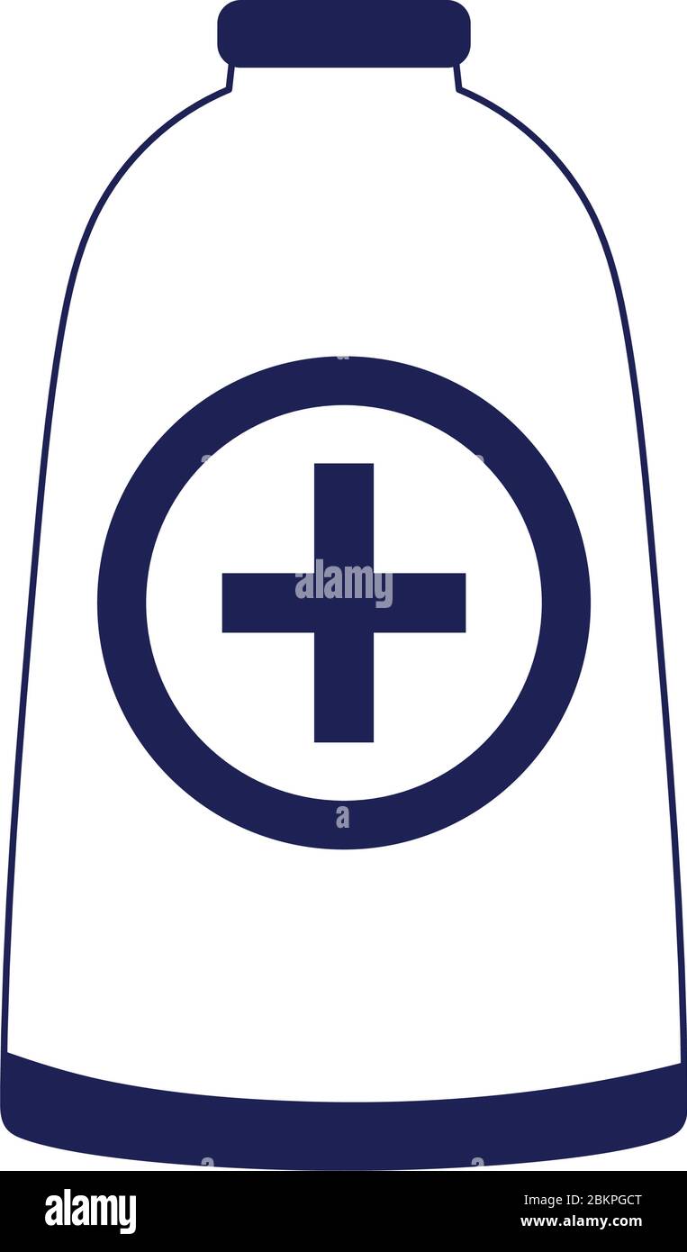 medical bottle alcohol isolated icon on white background vector ...