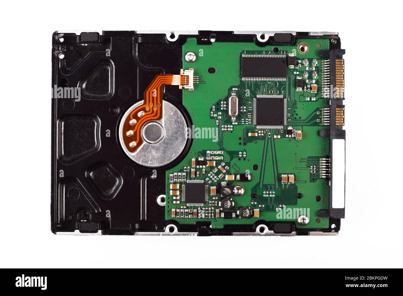 Computer hard drive on a white background, isolate, top view Stock ...