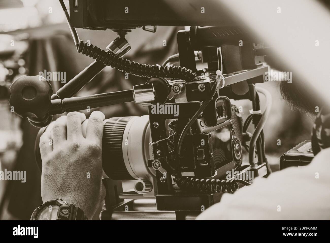 Professional camera equipment,Film production crew Stock Photo - Alamy