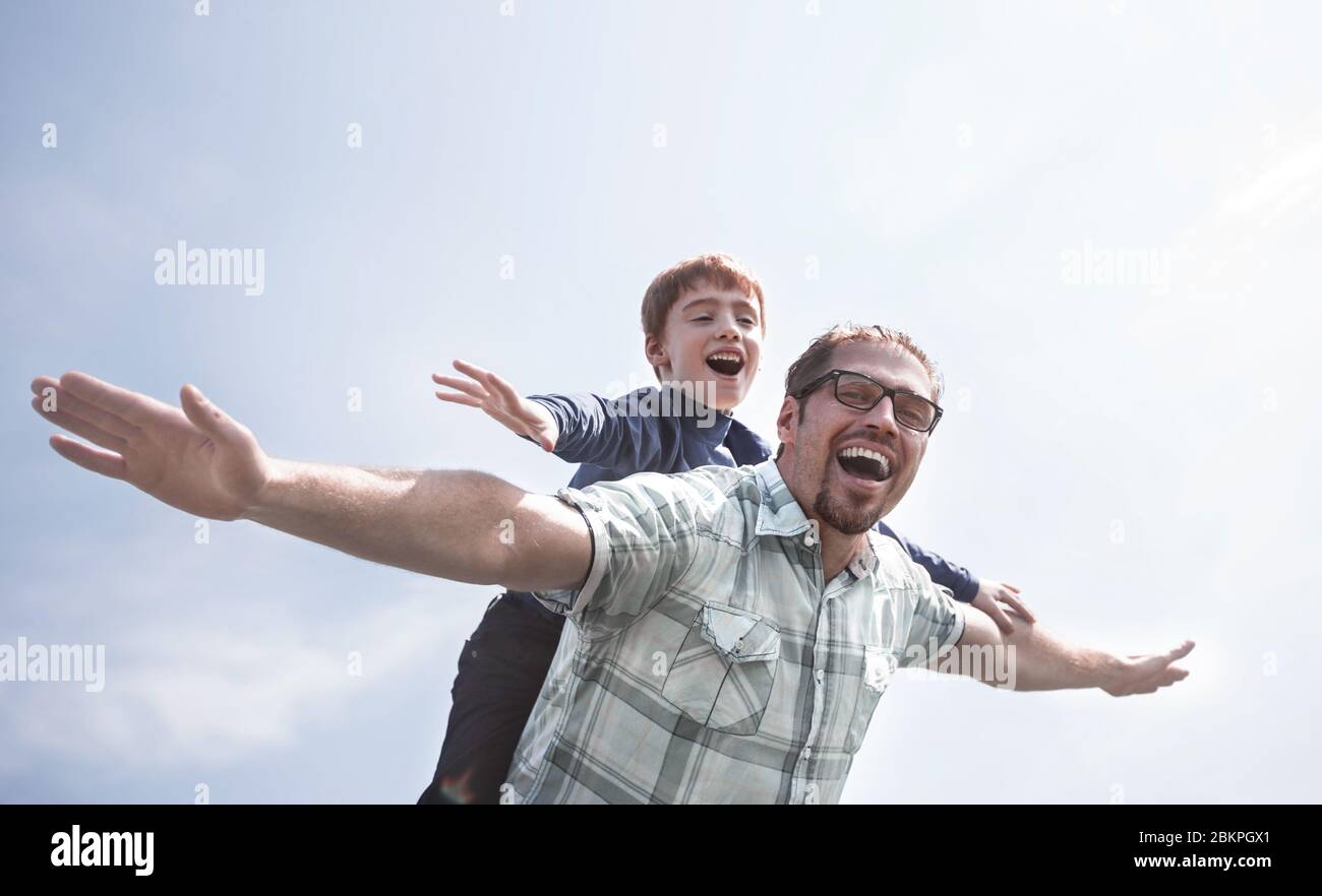 funny father and son spend time together Stock Photo - Alamy