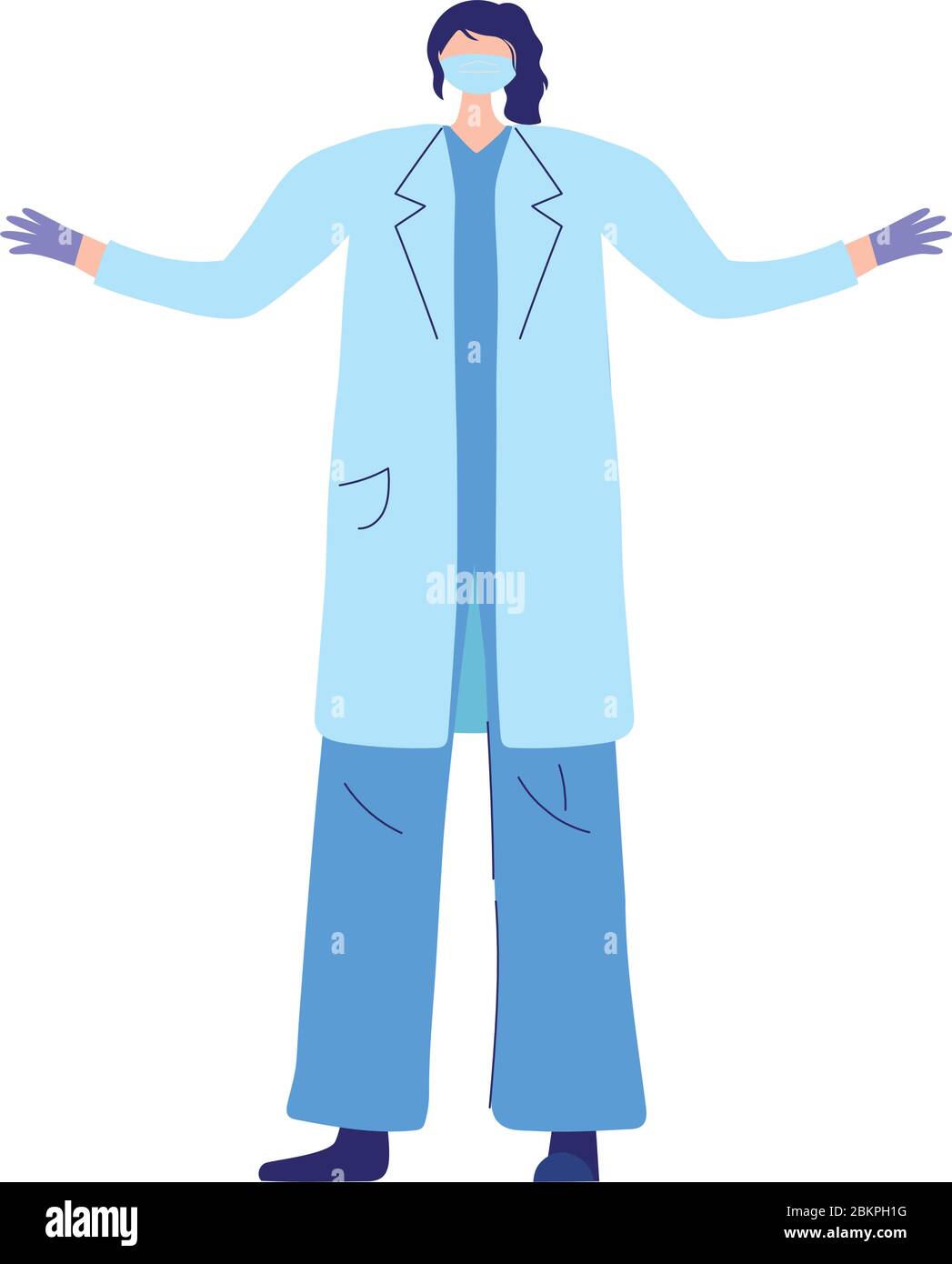 professional female physician with medical mask protection vector ... professional female physician with medical mask protection vector ...