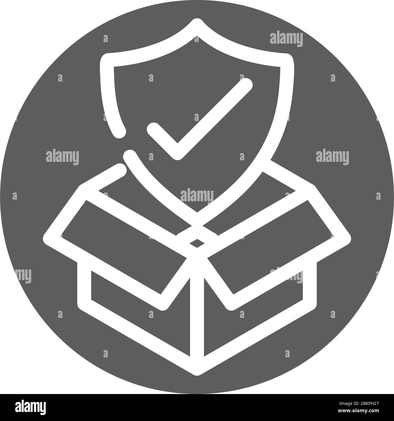 delivery cargo service logistic cardboard box protection check mark ...