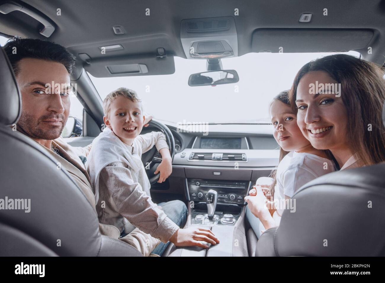 Father son sitting inside car hi-res stock photography and images - Alamy